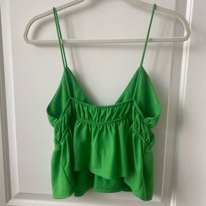 Zara | Tops | Zara Green Ruffle Top | Poshmark